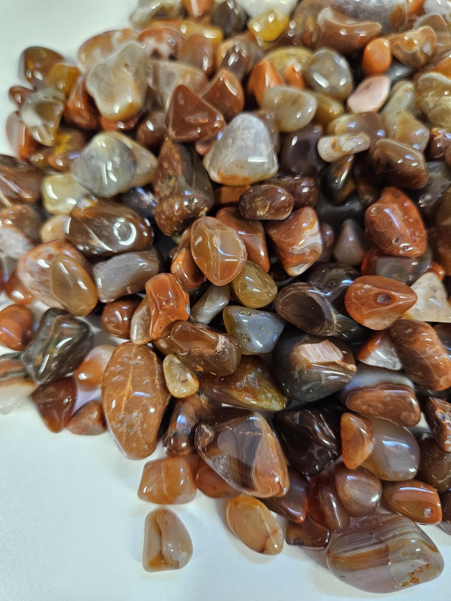 Lake Superior Agates Tumbled-Polished for Jewelry and crafting, 4-ounc ...