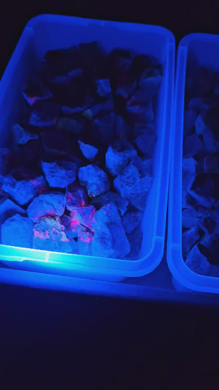 1lb Fluorescent Rough Ruby in Crystal - 100% Raw Natural Stones – Old ...